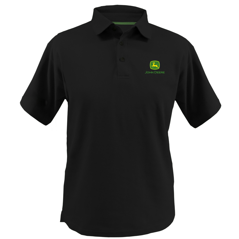 John Deere Short Sleeve Logo Polo Shirt, Black – Safety Wear