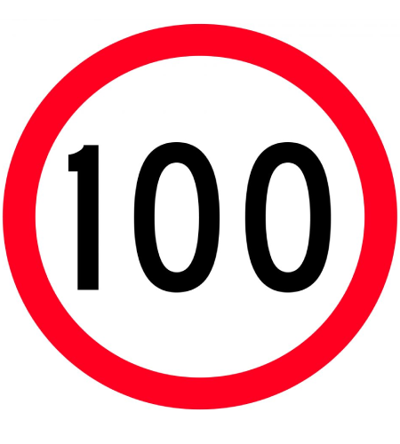 Multi Message Road Sign 600x600 - 100km Speed Limit – Safety Wear