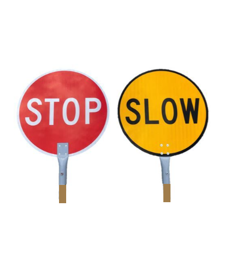 Stop/Slow Baton - Class 1 Reflective, Wooden Handle, 450mm – Safety Wear